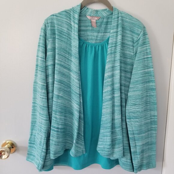 White Stag | Tops | White Stag Cardigan And Shirt Attached Combo Xl | Poshmark